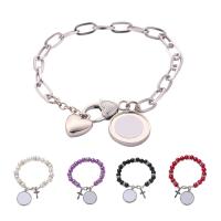 China Personalized Sublimation Angel Wings Bracelet Creative Souvenir Gift Sublimation Metal Charm Bracelets for sale