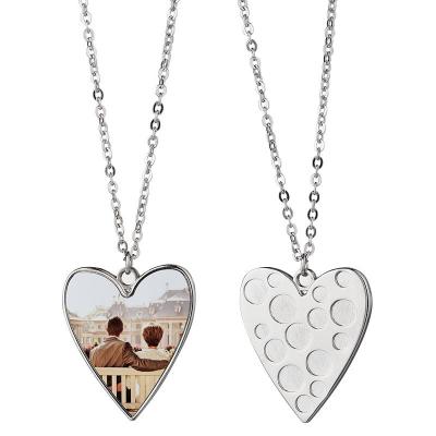 China Sublimation Love Heart Necklace Valentines Necklace For Heat Transfer for sale
