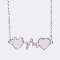 China Sublimation Jewelry Blanks Sublimation Blank LOVE Letter Heart Shape Necklace For Valentine's Day for sale