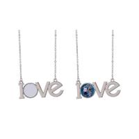 China Sublimation Jewelry Blanks Sublimation Blank LOVE Letter Heart Shape Necklace For Valentine's Day for sale