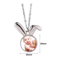 China Sublimation Rabbit Pendant Necklace Personalized Easter Gifts Bunny Necklace For Heat Transfer for sale