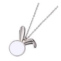 China Sublimation Rabbit Pendant Necklace Personalized Easter Gifts Bunny Necklace For Heat Transfer for sale