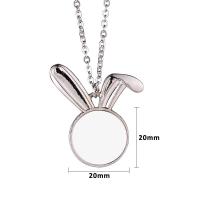 China Sublimation Rabbit Pendant Necklace Personalized Easter Gifts Bunny Necklace For Heat Transfer for sale