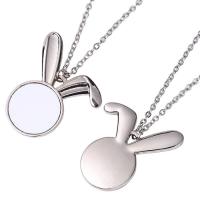 China Sublimation Rabbit Pendant Necklace Personalized Easter Gifts Bunny Necklace For Heat Transfer for sale