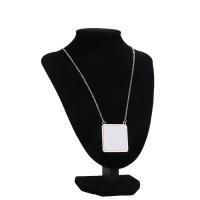 China Personalized Photo Necklace DIY Unisex Sublimation Square Shape Pendant Necklace for sale