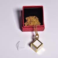 China Custom Photo Necklace Gold Silver Sublimation Dice Pendant Necklace for sale