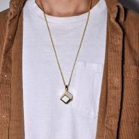 China Custom Photo Necklace Gold Silver Sublimation Dice Pendant Necklace for sale