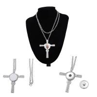 China Sublimation Cross Photo Necklace Pendant With Cubic Zirconia Sublimation Necklaces for sale