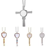 China Sublimation Cross Photo Necklace Pendant With Cubic Zirconia Sublimation Necklaces for sale