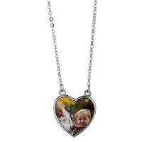 China Oval Shape Sublimation Photo Necklace With Aluminum Insert Custom Photo Printing Sublimation Metal Necklace for sale