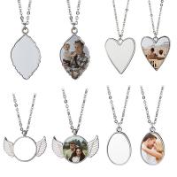 China Oval Shape Sublimation Photo Necklace With Aluminum Insert Custom Photo Printing Sublimation Metal Necklace for sale