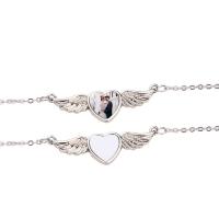China Jewelry Laser Back Pendant Personalized Angel Wing Necklace Memory Pendant With Wings for sale