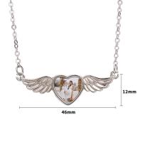 China Jewelry Laser Back Pendant Personalized Angel Wing Necklace Memory Pendant With Wings for sale