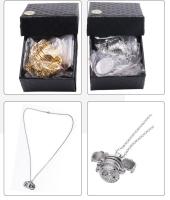 China Sublimation Magic Photo Pendant Memory Floating Photo Locket Necklace Plated Angel Wings Flash Box for sale