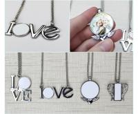 China Sublimation Jewelry Blanks Sublimation Blank Wing Pendant Necklace for sale