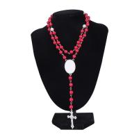 China DIY Photo Insert Sublimation Rosary Beads Necklace Custom Rosary Necklace for sale