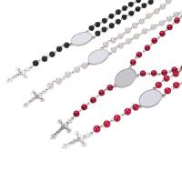 China DIY Photo Insert Sublimation Rosary Beads Necklace Custom Rosary Necklace for sale