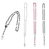 China DIY Photo Insert Sublimation Rosary Beads Necklace Custom Rosary Necklace for sale