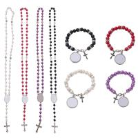 China DIY Photo Insert Sublimation Rosary Beads Necklace Custom Rosary Necklace for sale