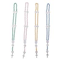 China Custom Rosary Necklace Jewellery Blanks Sublimation Blank Rosary Beads Necklace for sale