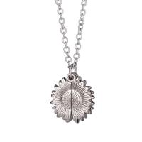 China Custom Blank Vintage Sublimation Sunflower Locket Necklace Personalized Locket With Photo for sale