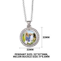China Custom Reversible Photo Pendant Blanks Double Sided Sublimation Necklace Photo Jewelry for sale