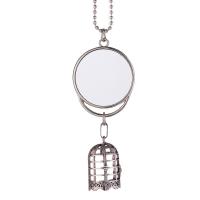 China Double Sided Printable Metal Car Hanging Ornament Blank Pendant With Birdcage Fragrance Sublimation Car Ornament for sale