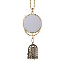 China Double Sided Printable Metal Car Hanging Ornament Blank Pendant With Birdcage Fragrance Sublimation Car Ornament for sale