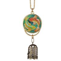 China Double Sided Printable Metal Car Hanging Ornament Blank Pendant With Birdcage Fragrance Sublimation Car Ornament for sale