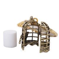 China Double Sided Printable Metal Car Hanging Ornament Blank Pendant With Birdcage Fragrance Sublimation Car Ornament for sale
