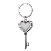 China Valentine'S Day Gift DIY Zinc Alloy Sublimation Photo Heart Key Keychain for sale