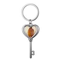 China Valentine'S Day Gift DIY Zinc Alloy Sublimation Photo Heart Key Keychain for sale