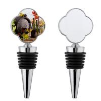 China Multiple Shapes Sublimation Wine Bottle Stopper With Aluminum Insert Personalized Sublimation Gifts for sale