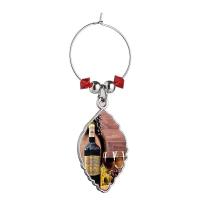 China Bar Accessories Table Decorations Sublimation Wine Glass Charms Rings for sale