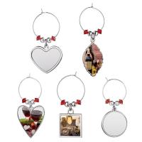 China Bar Accessories Table Decorations Sublimation Wine Glass Charms Rings for sale