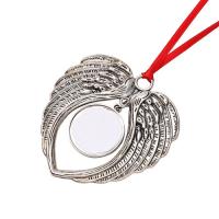 China Sublimation Personalized Gift Metal Sublimation Angel Wing Pendant For Decor And Souvenirs for sale