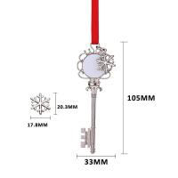 China Sublimation Christmas Key Pendant Blanks Snowflake Ornament Metal Christmas Decorations for sale
