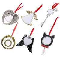 China Sublimation Christmas Key Pendant Blanks Snowflake Ornament Metal Christmas Decorations for sale