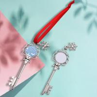China Sublimation Christmas Key Pendant Blanks Snowflake Ornament Metal Christmas Decorations for sale