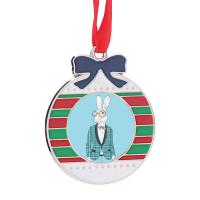 China Christmas Tree Hanging Ornaments Sublimation Metal Christmas Pendant Custom holiday decor for sale