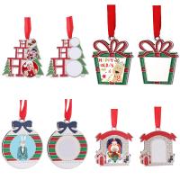 China Christmas Tree Hanging Ornaments Sublimation Metal Christmas Pendant Custom holiday decor for sale