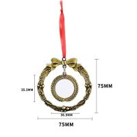 China Personalized Christmas Ornaments Wreath Shape Sublimation Blank Christmas Decorations Xmas Tree & Pendant Ornaments For Thermal Transfer Print for sale