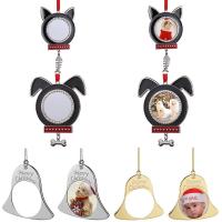 China Personalized Christmas Ornaments Wreath Shape Sublimation Blank Christmas Decorations Xmas Tree & Pendant Ornaments For Thermal Transfer Print for sale