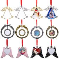 China Personalized Christmas Ornaments Wreath Shape Sublimation Blank Christmas Decorations Xmas Tree & Pendant Ornaments For Thermal Transfer Print for sale