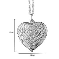 China Custom Sublimation Angel Wings Heart Locket Pendant Necklace Personalized Locket Necklace for sale