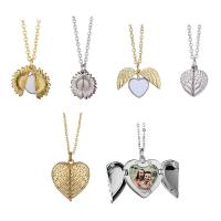 China Custom Sublimation Angel Wings Heart Locket Pendant Necklace Personalized Locket Necklace for sale