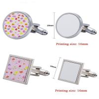 China Personalised Photo Cufflinks Cute Sublimation Blank Metal Cufflinks for sale
