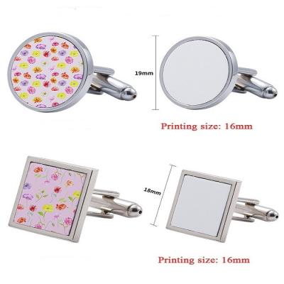 China Personalised Photo Cufflinks Cute Sublimation Blank Metal Cufflinks for sale
