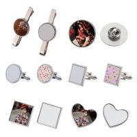 China Personalised Photo Cufflinks Cute Sublimation Blank Metal Cufflinks for sale