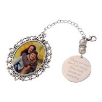 China Graduation Gifts Double Sided Printing DIY Sublimation Memorial Photo Charm With Custom Laser Engraving Text for sale
